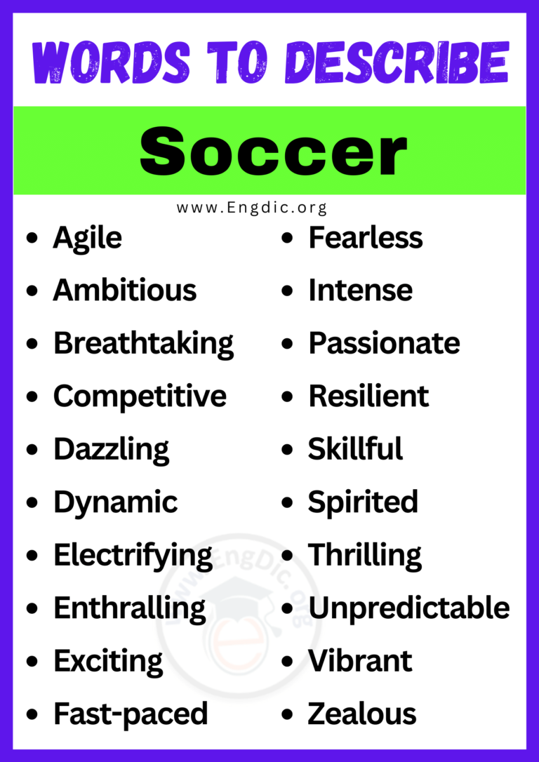20+ Best Words to Describe Soccer, Adjectives for Soccer - EngDic