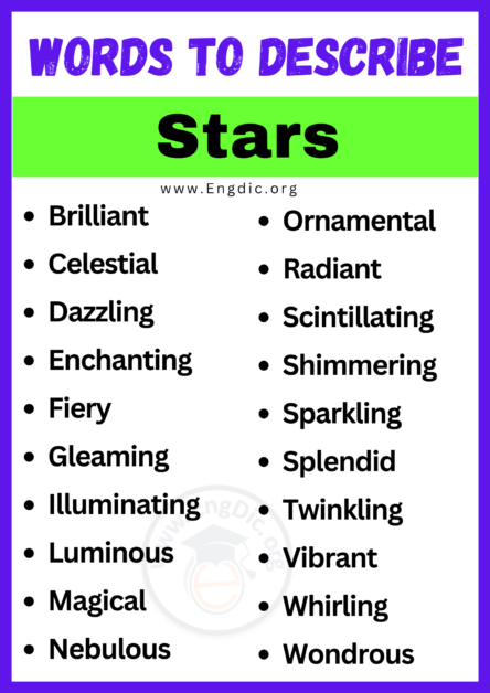 20+ Best Words to Describe Stars, Adjectives for Stars - EngDic