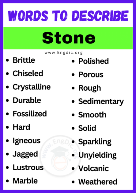 20+ Best Words to Describe Stone, Adjectives for Stone - EngDic