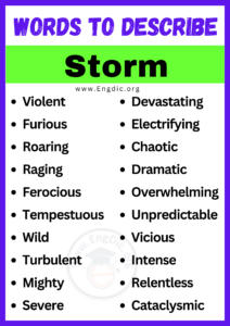 20+ Best Words to Describe Storm, Adjectives for Storm - EngDic