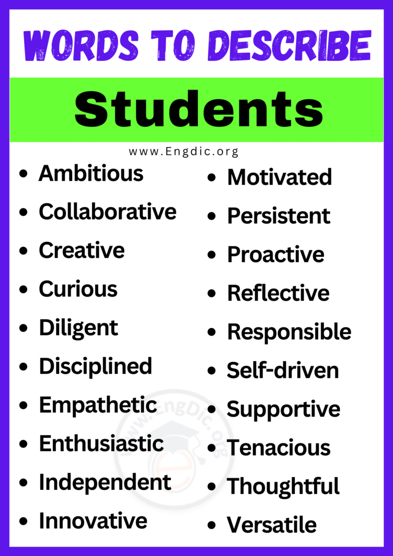 20+ Best Words to Describe Students, Adjectives for Students - EngDic