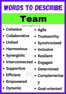 20+ Best Words to Describe Team, Adjectives for Team - EngDic