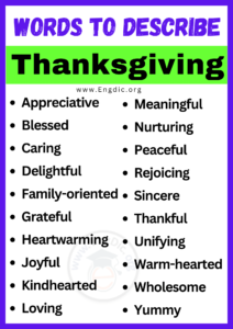 20+ Best Words to Describe Thanksgiving, Adjectives for Thanksgiving ...