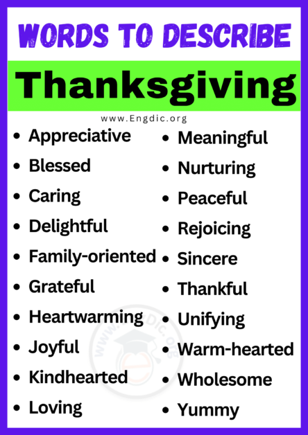 20+ Best Words to Describe Thanksgiving, Adjectives for Thanksgiving ...