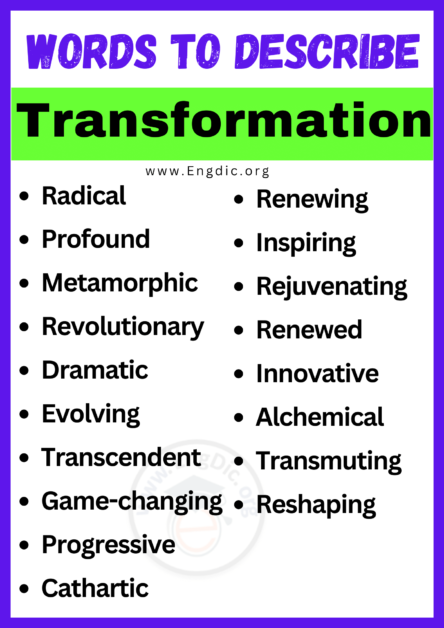 20+ Best Words to Describe Transformation, Adjectives for ...