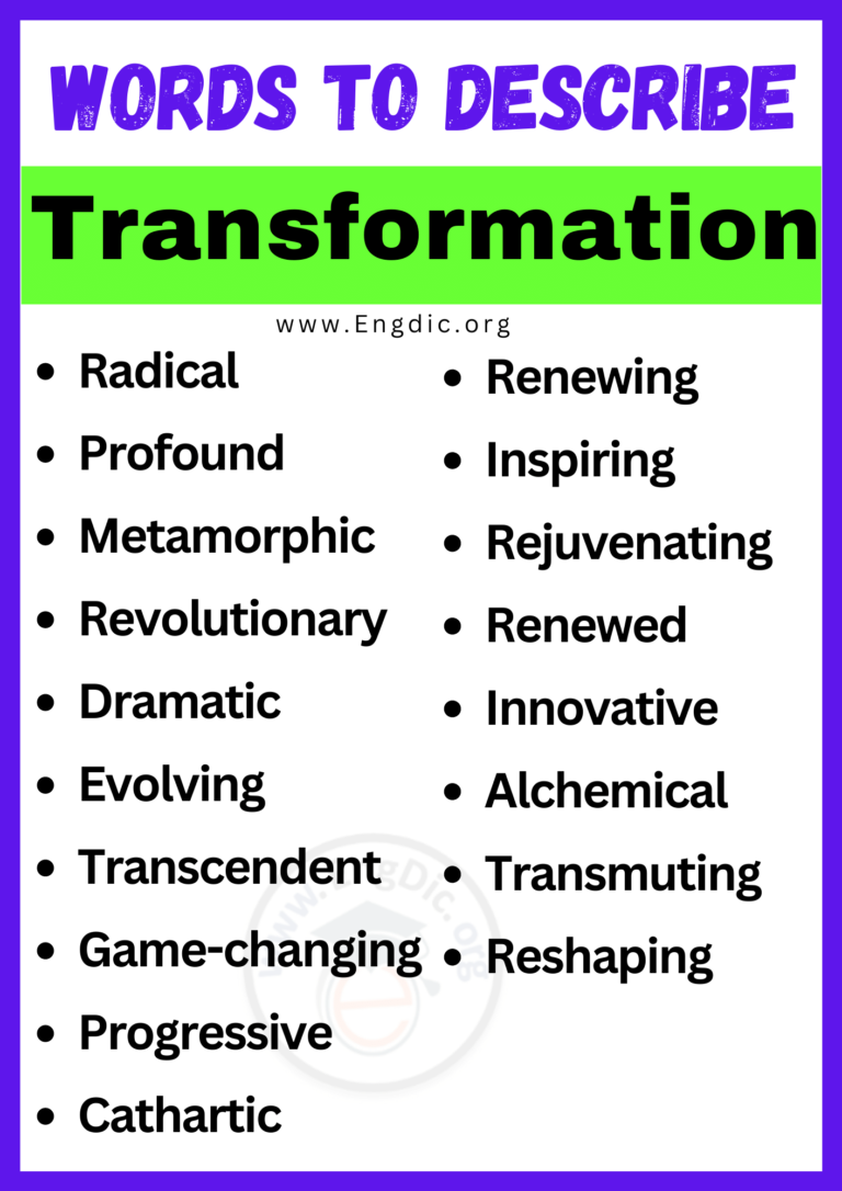20+ Best Words to Describe Transformation, Adjectives for ...