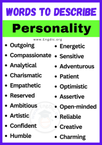 20+ Best Adjectives for Personality, Words to Describe a Personality ...