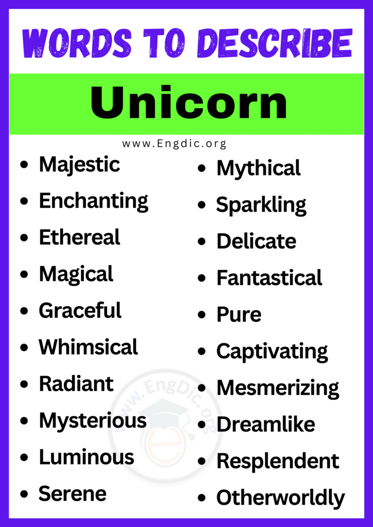 20+ Best Adjectives for Unicorn, Words to Describe a Unicorn - EngDic
