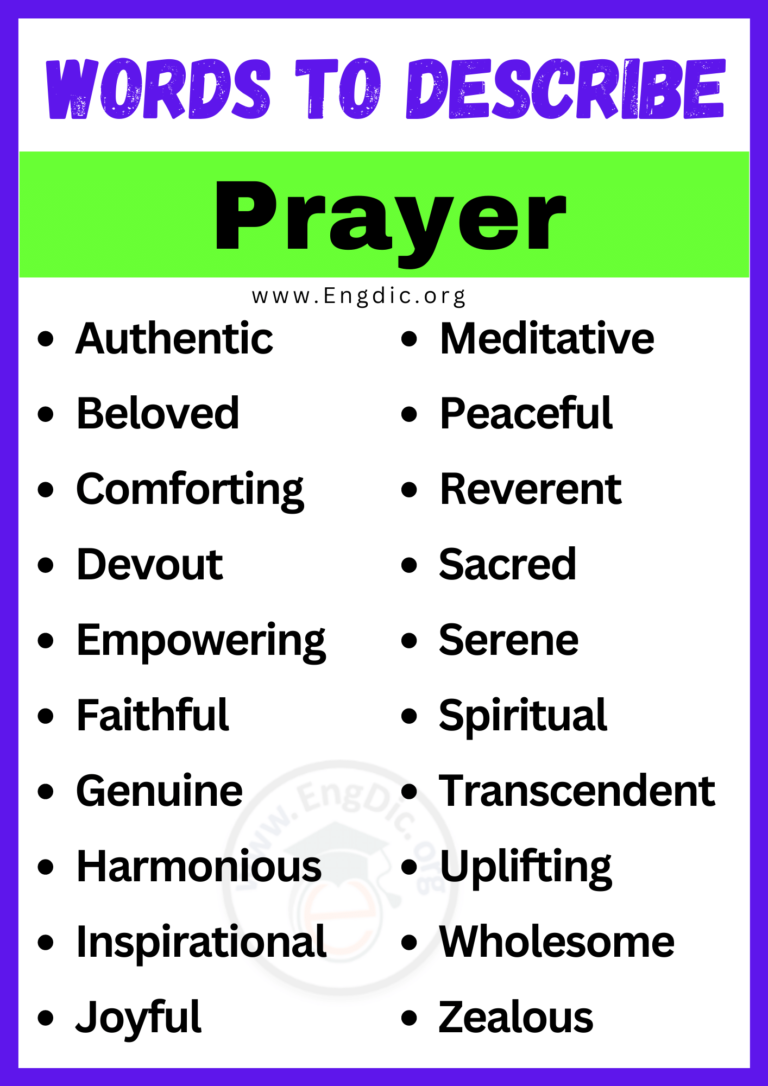 20+ Best Words to Describe Prayer, Adjectives for Prayer - EngDic