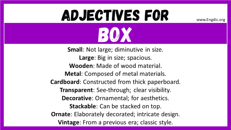 20+ Best Words to Describe Box, Adjectives for Box - EngDic