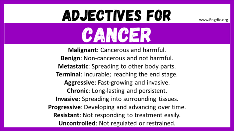 20+ Best Words to Describe Cancer, Adjectives for Cancer - EngDic