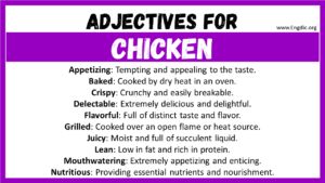 20+ Best Words to Describe Chicken, Adjectives for Chicken - EngDic