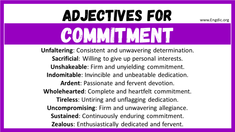 20+ Best Words to Describe Commitment, Adjectives for Commitment - EngDic