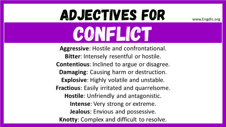 20+ Best Words to Describe Conflict, Adjectives for Conflict - EngDic
