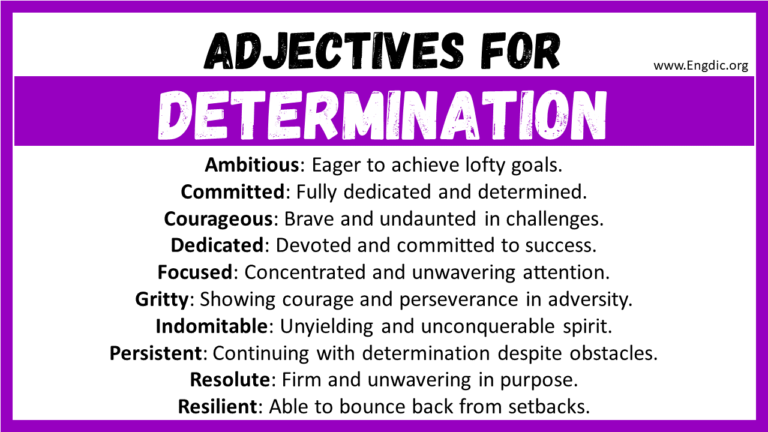 20+ Best Words to Describe Determination, Adjectives for Determination ...