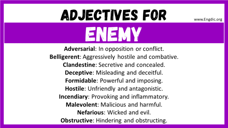 20+ Best Words to Describe Enemy, Adjectives for Enemy - EngDic