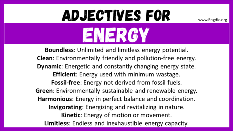 20+ Best Words to Describe Energy, Adjectives for Energy - EngDic