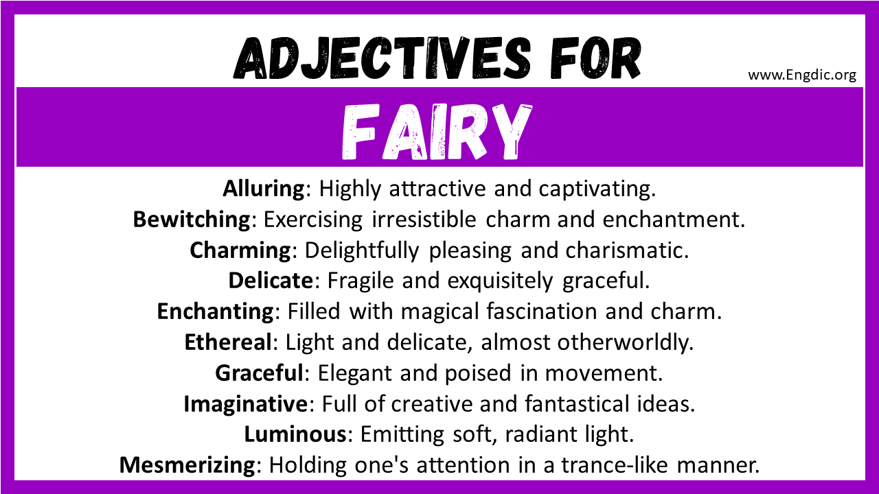 20+ Best Words to Describe Fairy, Adjectives for Fairy - EngDic