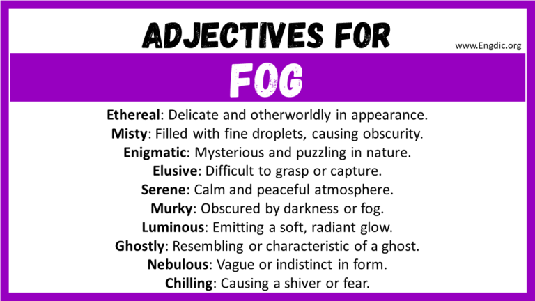 20+ Best Words to Describe Fog, Adjectives for Fog - EngDic