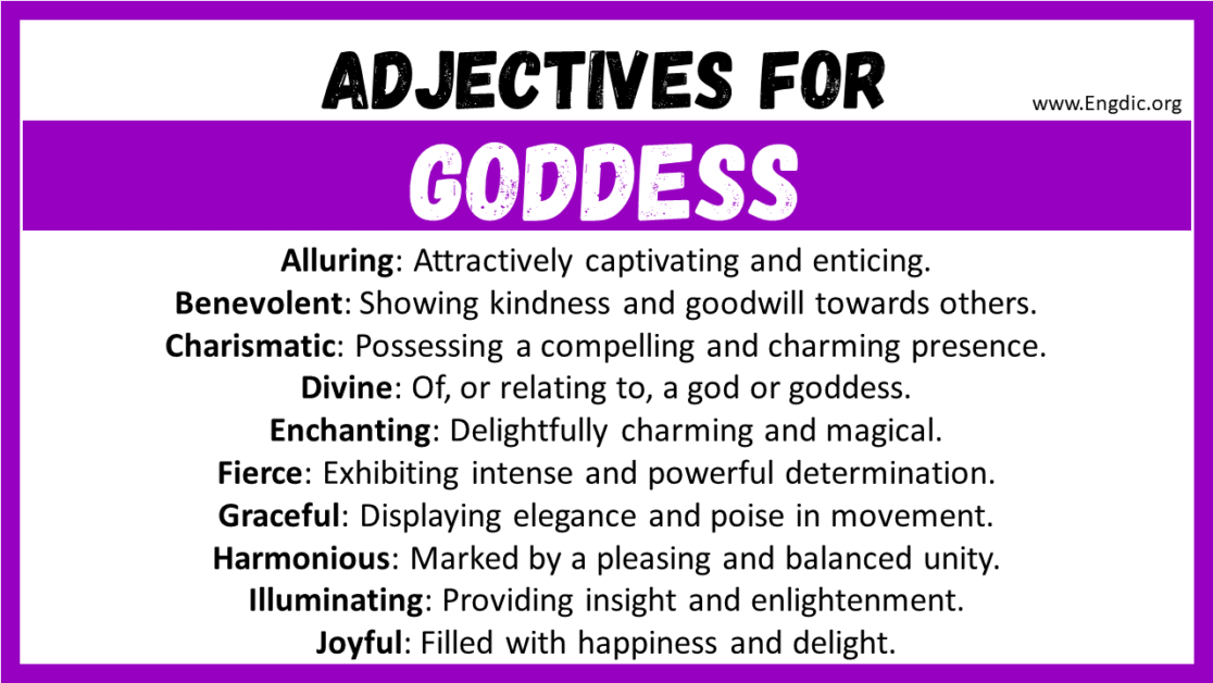 20+ Best Words to Describe Goddess, Adjectives for Goddess - EngDic