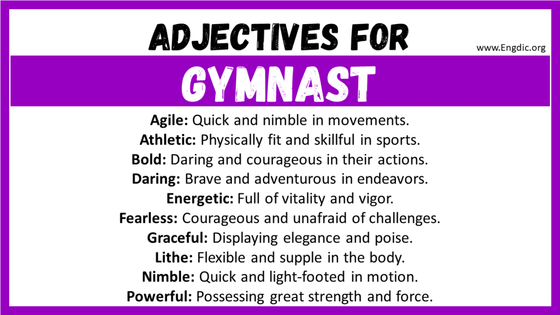 20+ Best Words to Describe Gymnast, Adjectives for Gymnast - EngDic
