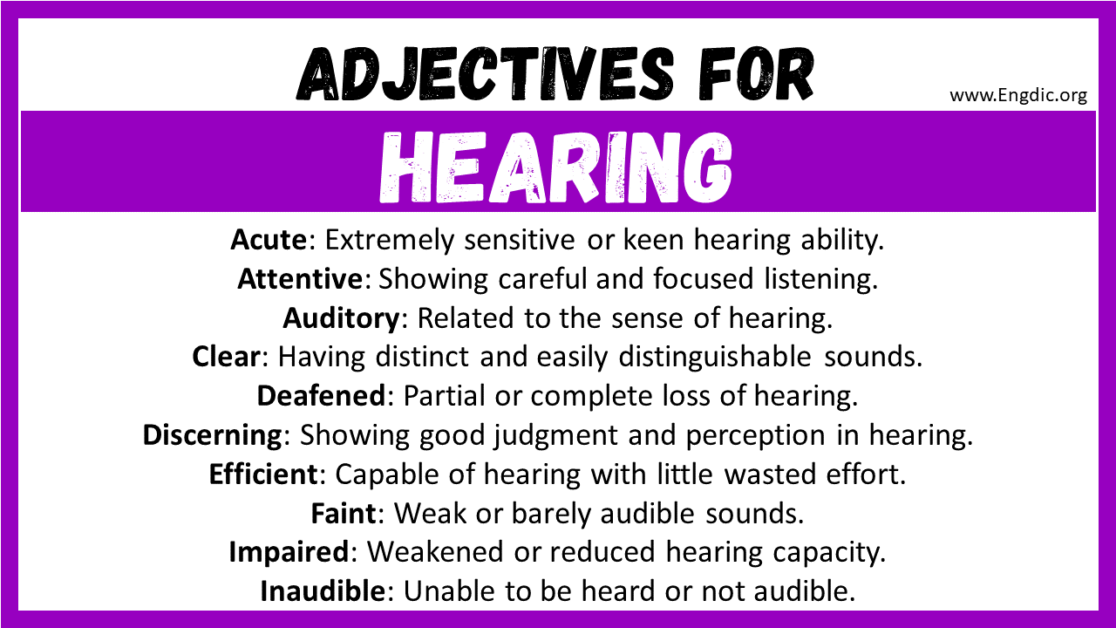 20+ Best Words to Describe Hearing, Adjectives for Hearing - EngDic