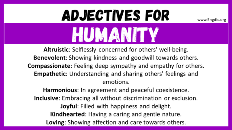 20+ Best Words to Describe Humanity, Adjectives for Humanity - EngDic