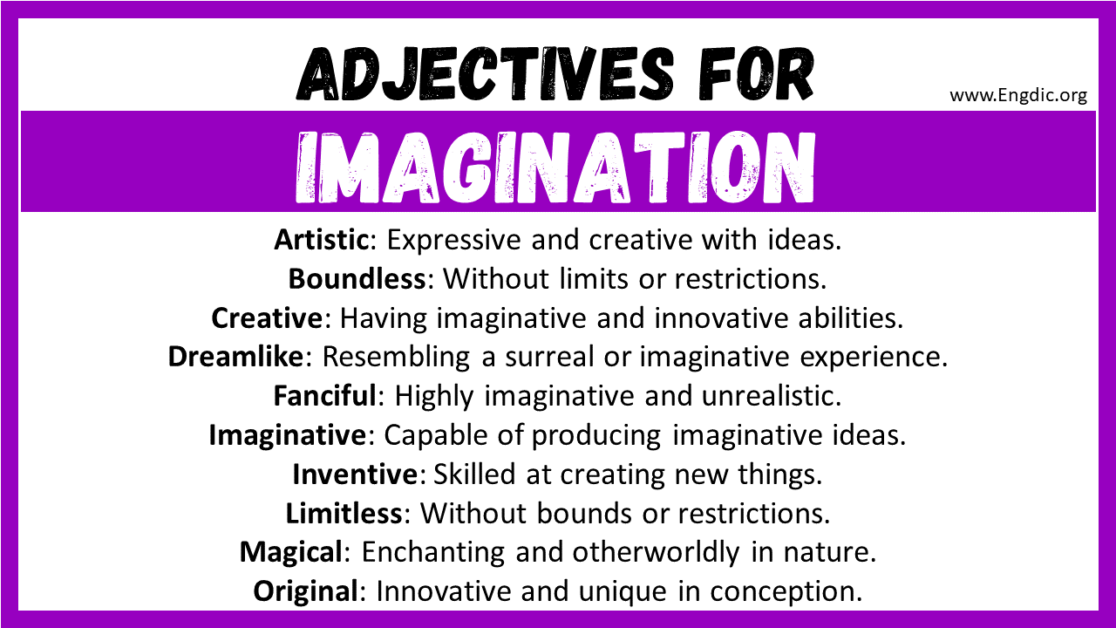 20+ Best Words to Describe Imagination, Adjectives for Imagination - EngDic