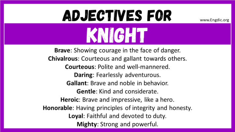 20+ Best Words to Describe Knight, Adjectives for Knight - EngDic