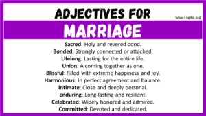 20+ Best Words to Describe Marriage, Adjectives for Marriage - EngDic