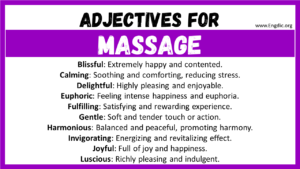 20+ Best Words to Describe Massage, Adjectives for Massage - EngDic