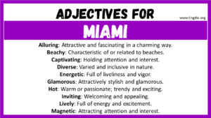 20+ Best Words to Describe Miami, Adjectives for Miami - EngDic