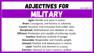 20+ Best Words to Describe Military, Adjectives for Military - EngDic