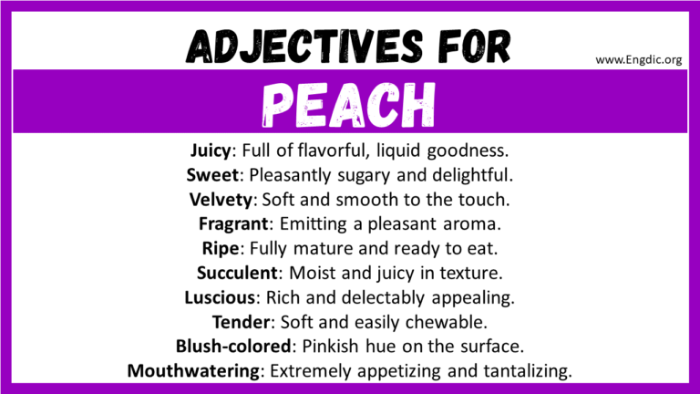 20+ Best Words to Describe Peach, Adjectives for Peach - EngDic