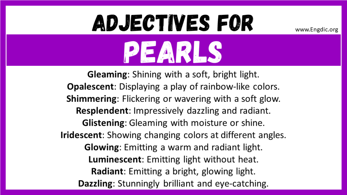 20+ Best Words to Describe Pearls, Adjectives for Pearls - EngDic