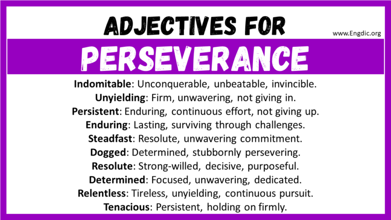 20+ Best Words to Describe Perseverance, Adjectives for Perseverance ...