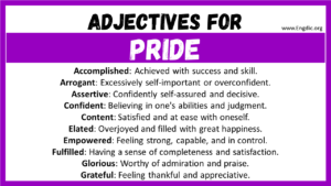 20+ Best Words to Describe Pride, Adjectives for Pride - EngDic