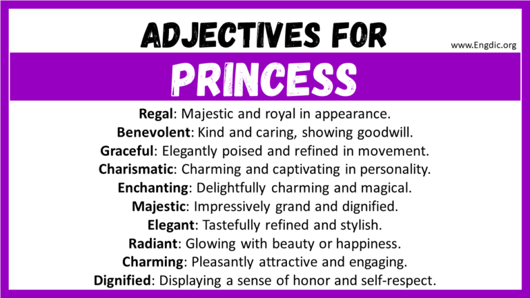 20+ Best Words to Describe Princess, Adjectives for Princess - EngDic