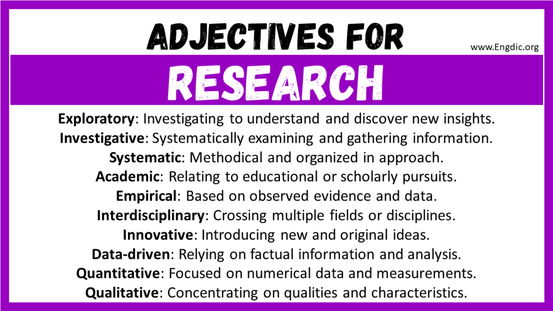 20+ Best Words to Describe Research, Adjectives for Research - EngDic