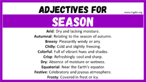 20+ Best Words to Describe Season, Adjectives for Season - EngDic