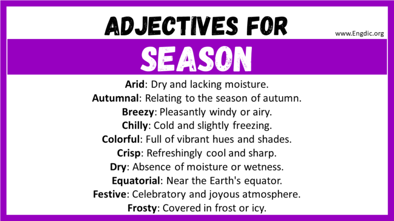20+ Best Words to Describe Season, Adjectives for Season - EngDic