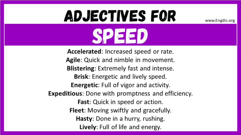 20+ Best Words to Describe Speed, Adjectives for Speed - EngDic