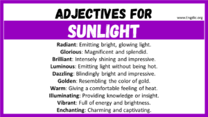 20+ Best Words to Describe Sunlight, Adjectives for Sunlight - EngDic