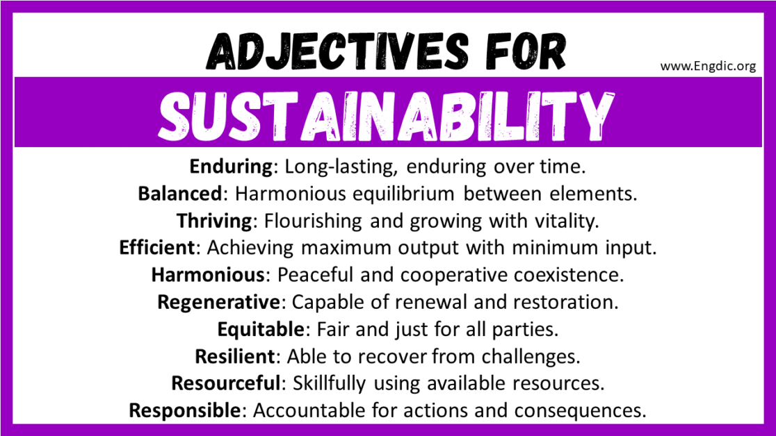 20+ Best Words to Describe Sustainability, Adjectives for ...