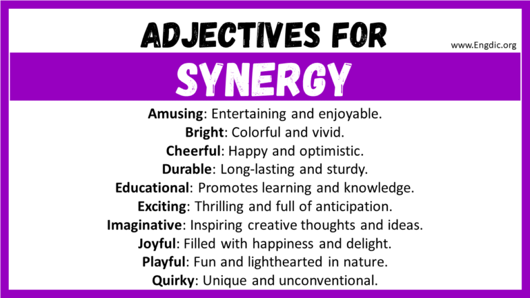 20+ Best Words to Describe Synergy, Adjectives for Synergy - EngDic