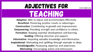 20+ Best Words to Describe Teaching, Adjectives for Teaching - EngDic