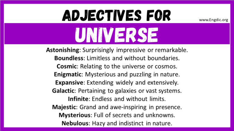 20+ Best Words to Describe Universe, Adjectives for Universe - EngDic