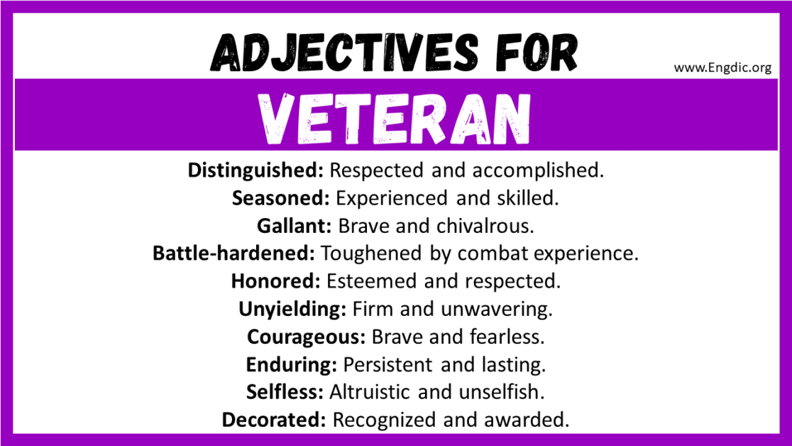 20+ Best Words to Describe Veteran, Adjectives for Veteran - EngDic