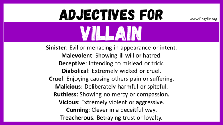 20+ Best Words to Describe Villain, Adjectives for Villain - EngDic