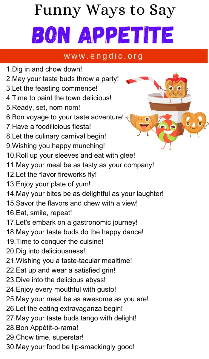 30 Funny Ways to Say Bon Appetite - EngDic